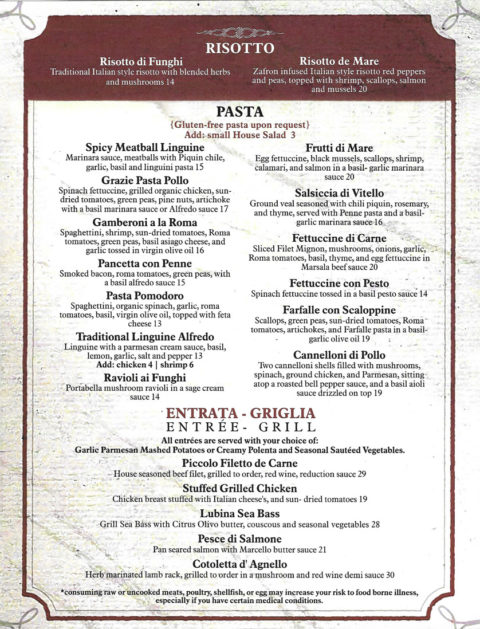 Menus - Cafe Grazie